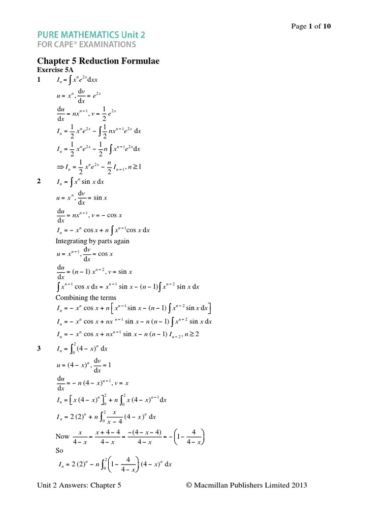 Unit 2 Chapter 5 Answers | PDF | Teaching Mathematics | Mathematical Analysis
