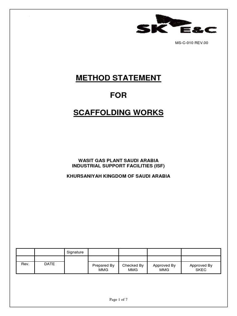 10.0 Ms For Scaffolding Works | PDF | Scaffolding | Manufactured Goods