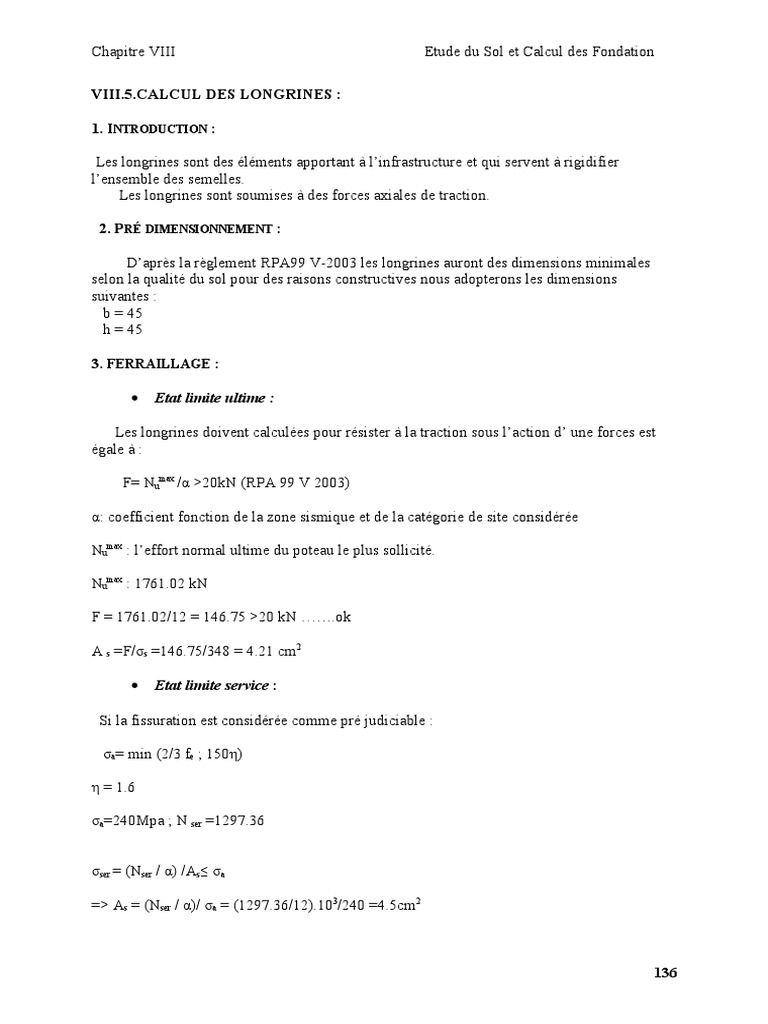 Calcul Des Longrines PDF | PDF | Ingénierie civile | Enseignement des mathématiques