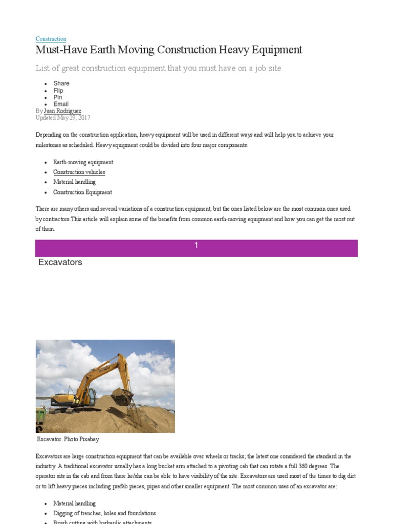 Construction Detailed Notes For Equipment | PDF | Loader (Equipment ...