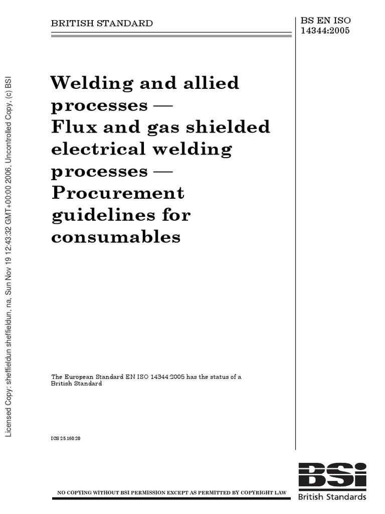 BS en ISO 14344 2005 PDF | Download Free PDF | International ...
