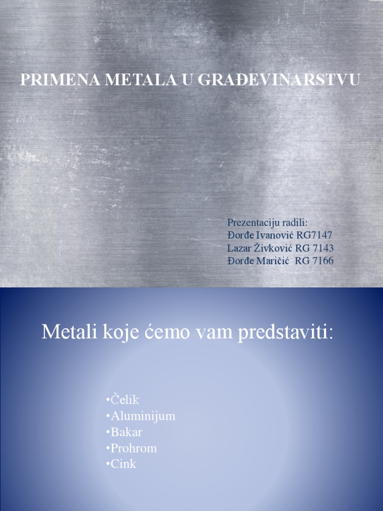 Primena Metala U Građevinarstvu-Prezentacija | PDF