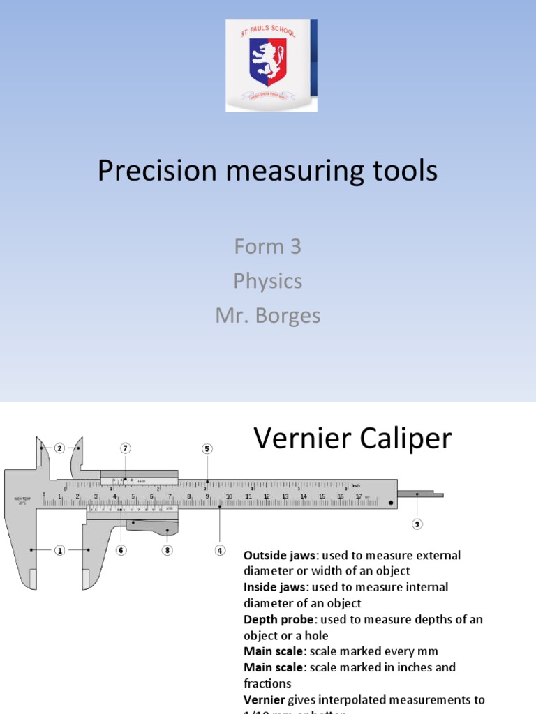 Precision Measuring Tools: Form 3 Physics Mr. Borges | PDF