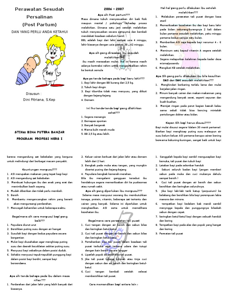 Leaflet Post Partum | PDF