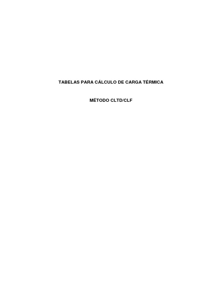 Tabelas para Cálculo de Carga Térmica | PDF | Calor | Energia e recurso