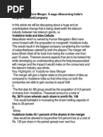 Vodafone Idea Case | PDF | Mergers And Acquisitions | Economies