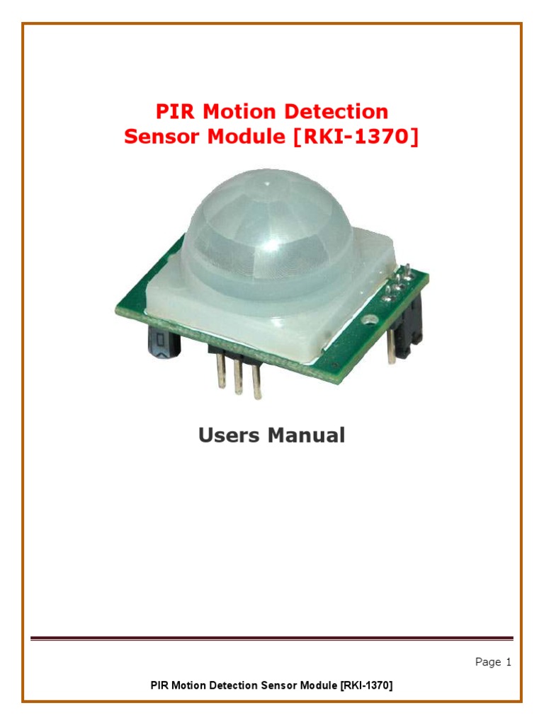 PIR Sensor Module | PDF | Sensor | Electrical Components