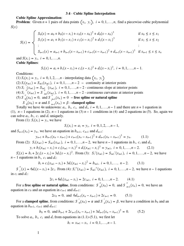 Cubic Spline | PDF | Interpolation | Spline (Mathematics)
