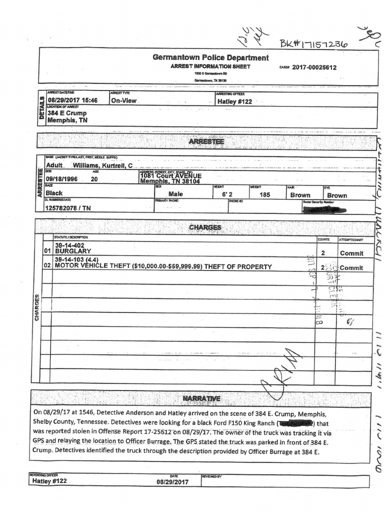 Kurtrell Williams - Germantown Case | PDF