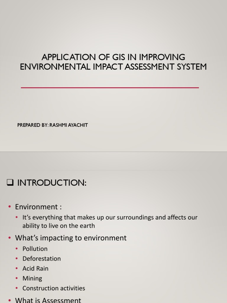 Applying GIS to Improve Environmental Impact Assessments | PDF ...