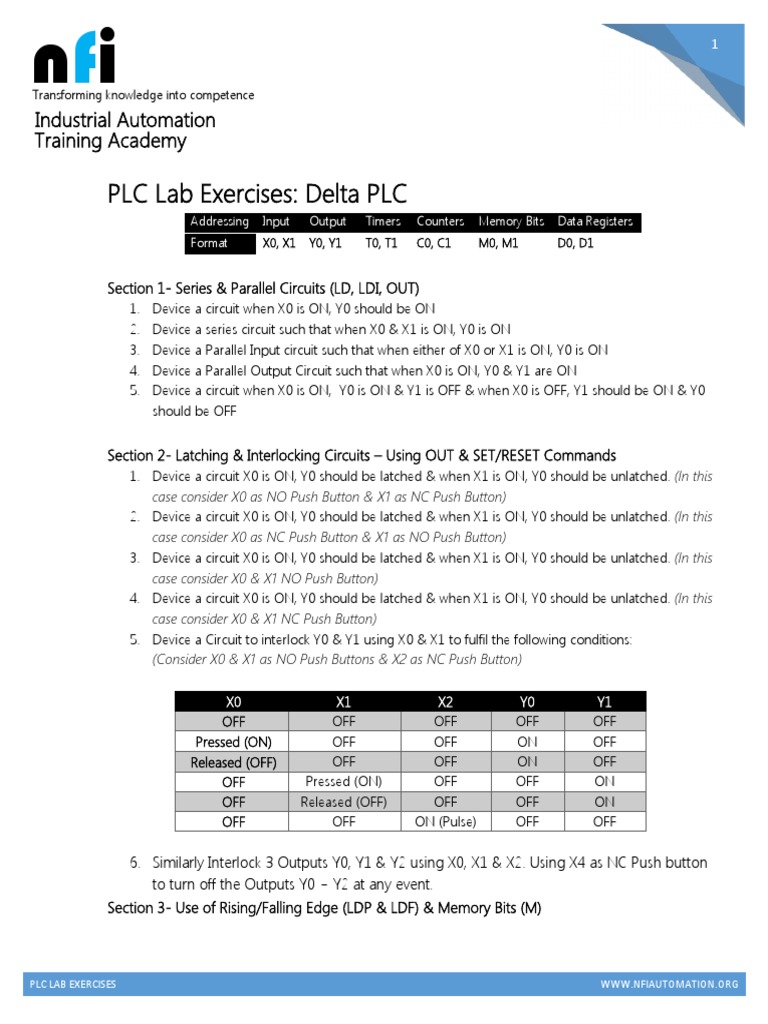 PLC Basic Exercises For Delta | Download Free PDF | Digital Technology ...