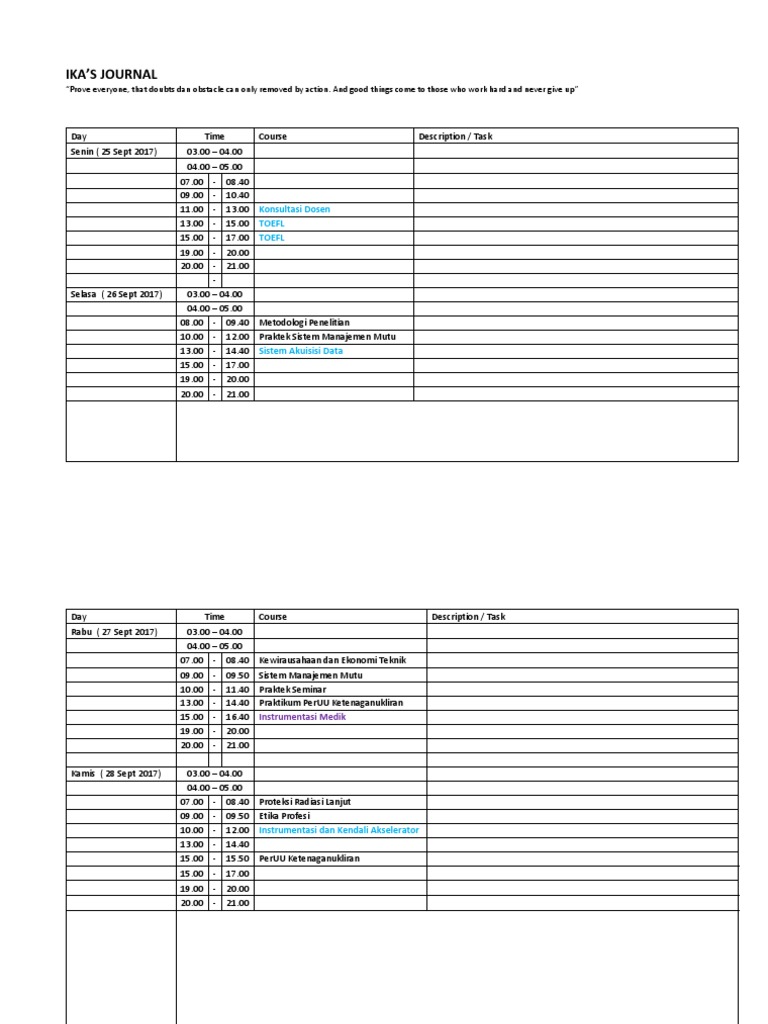 Weekly Logbook | PDF