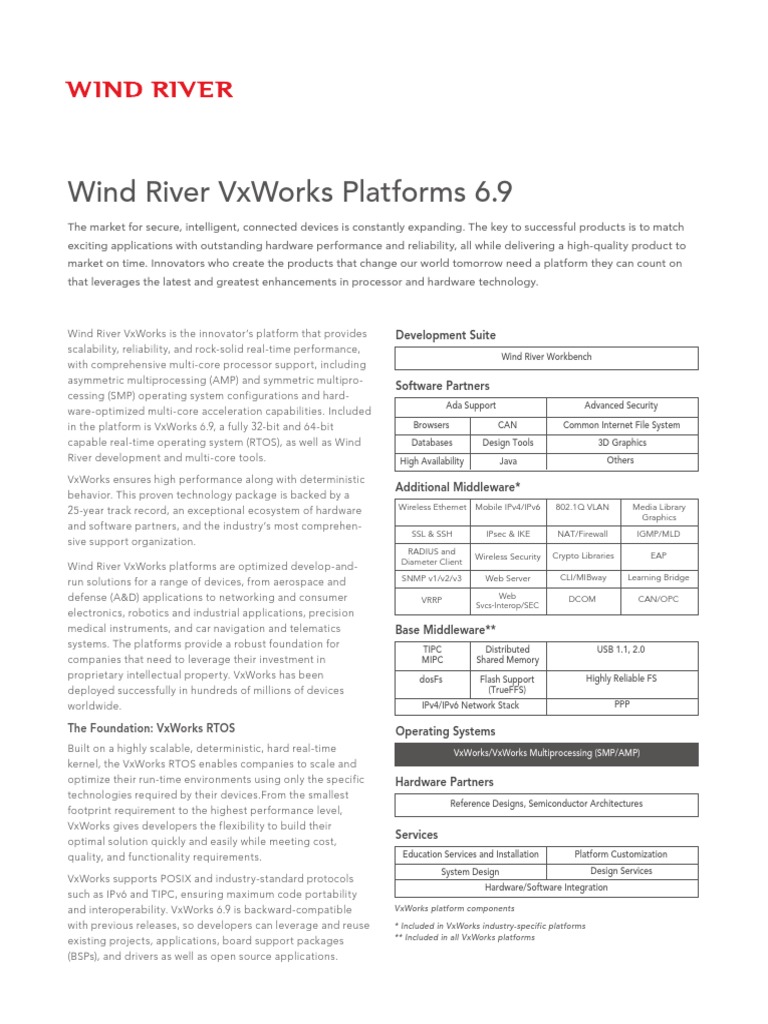 Wind River VxWorks Platform 6.9 - Overview | PDF | Multi Core Processor ...