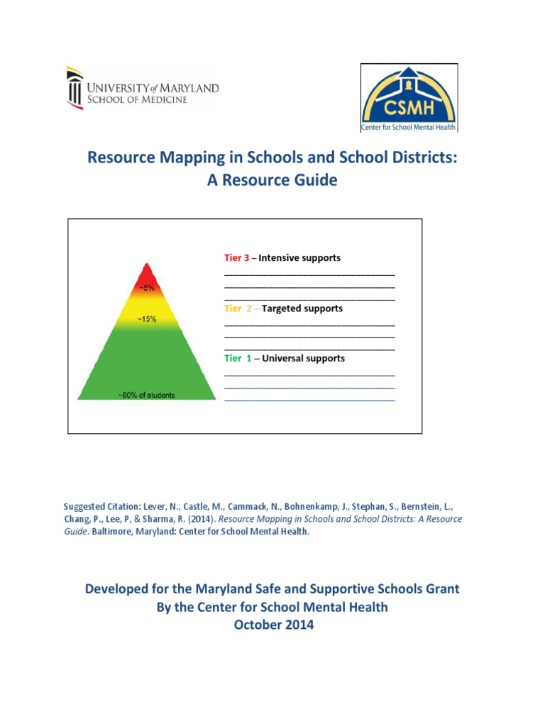 Center For School Mental Health Resource Guide To Resource Mapping ...