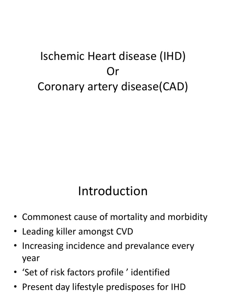 Ischemic Heart Disease (IHD) | PDF | Coronary Artery Disease ...