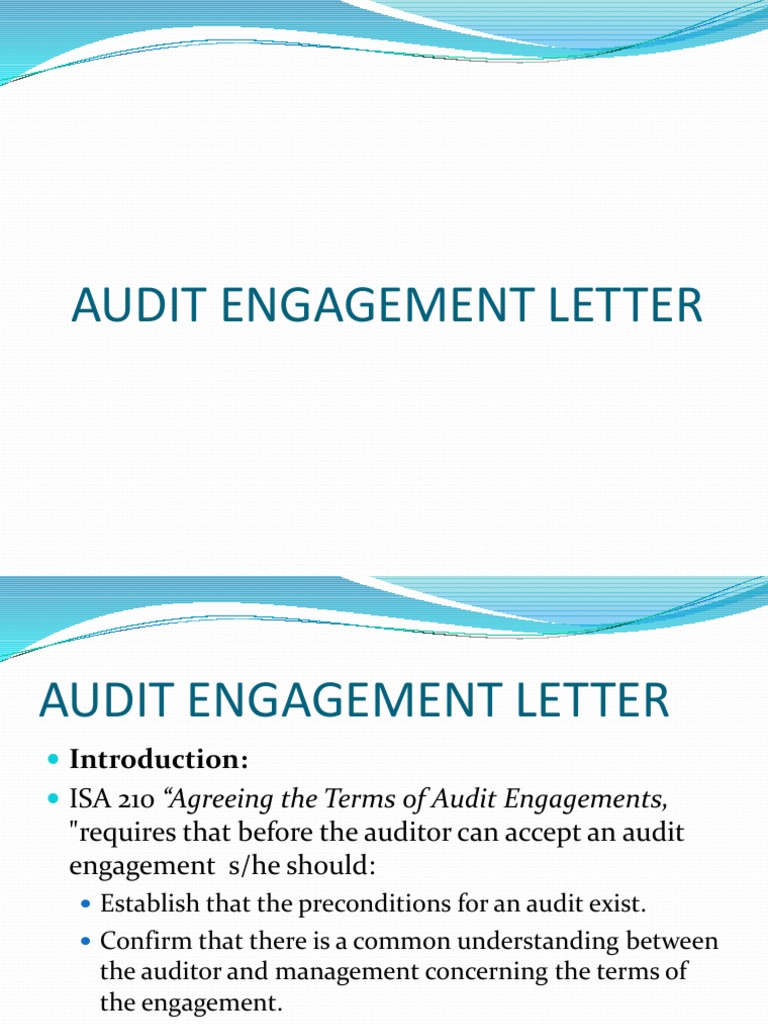 Audit Engagement Letter Overview | PDF | Financial Audit | Auditor's Report