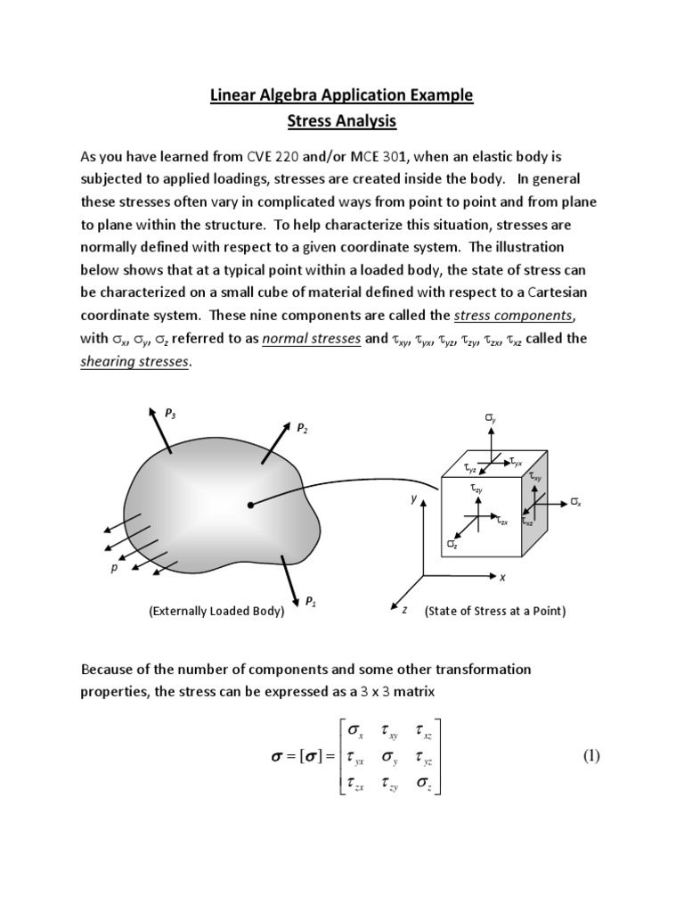 Stress Application Example | PDF | Stress (Mechanics) | Eigenvalues And ...