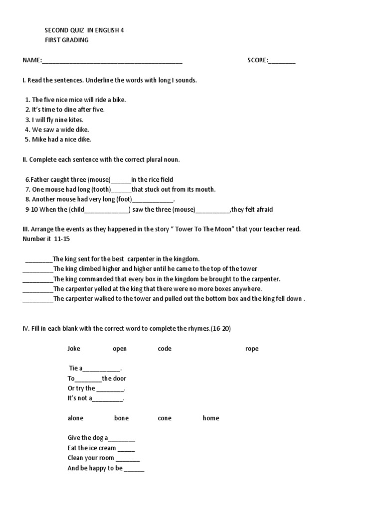 Second Quiz First Grading | PDF