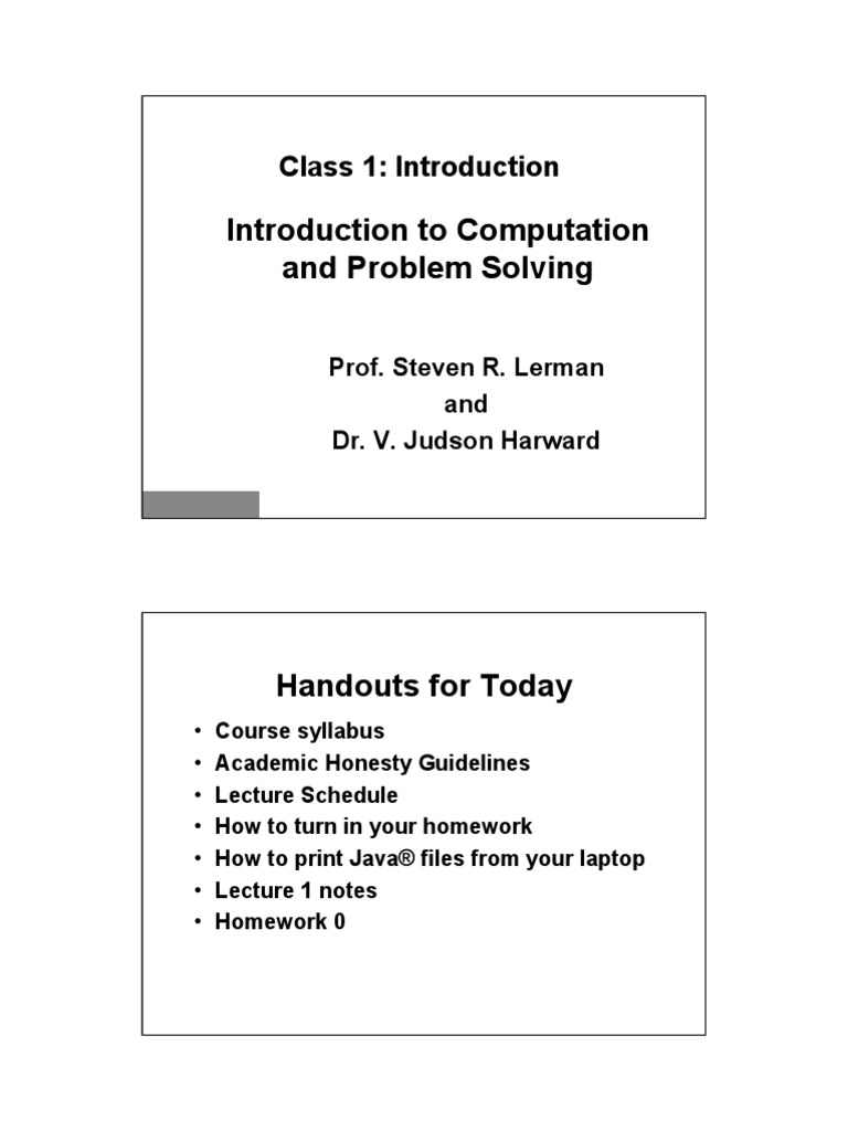 Introduction To Computation and Problem Solving | PDF | Object ...