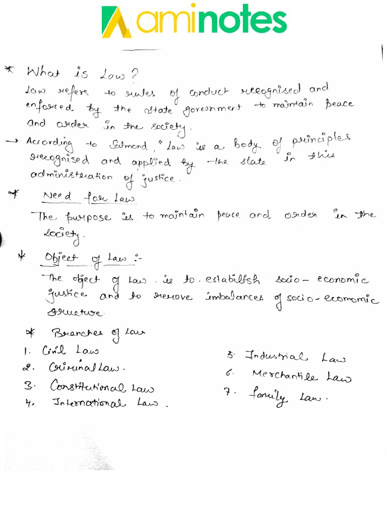 Law For Engineers (Notes) | PDF