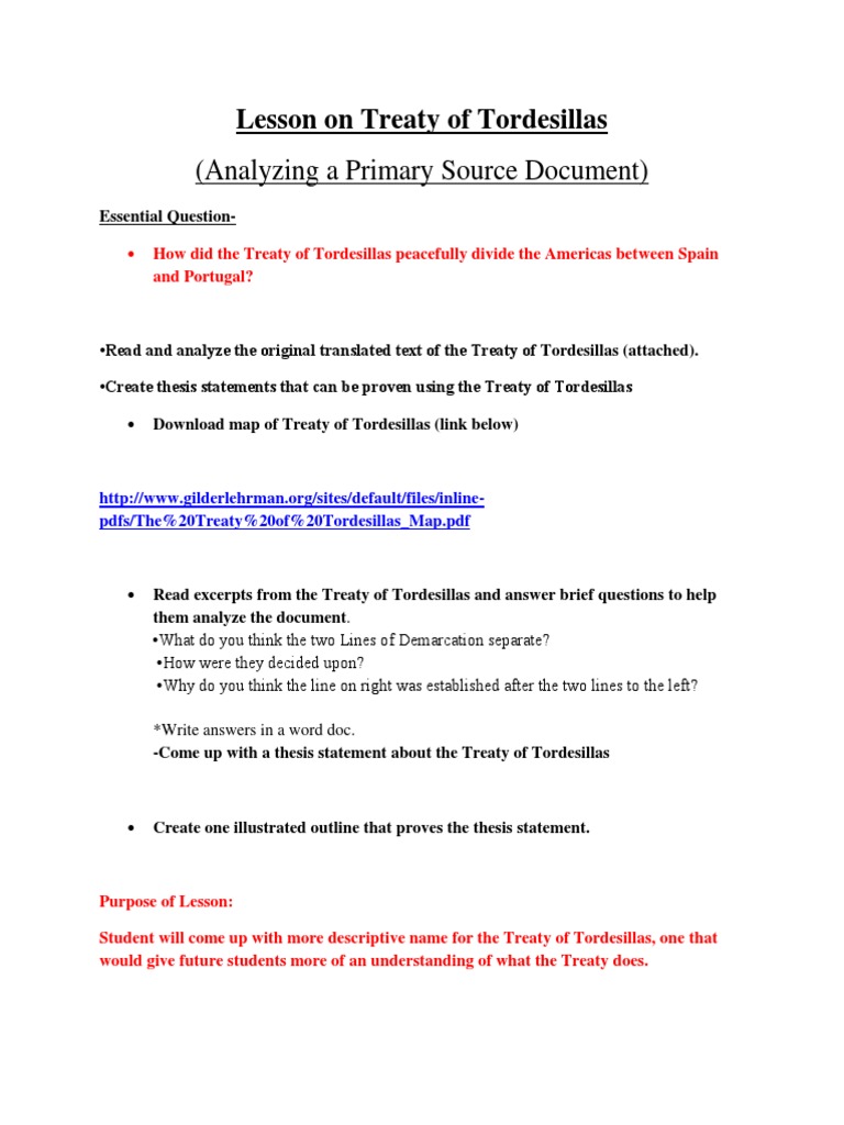 Lesson On Treaty of Tordesillas | PDF