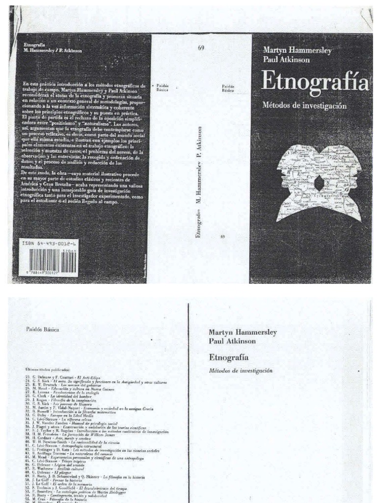 Atkinson y Hammersley. Etnografía. Métodos de Investigación | PDF Atkinson y Hammersley. Etnografía. Métodos de Investigación | PDF