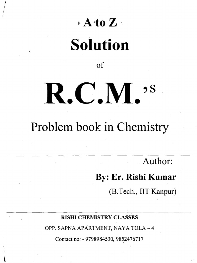 RCM Solution 2 | PDF | Mole (Unit) | Gases