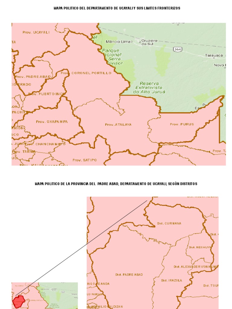 Mapa Político de Ucayali y Distritos | PDF