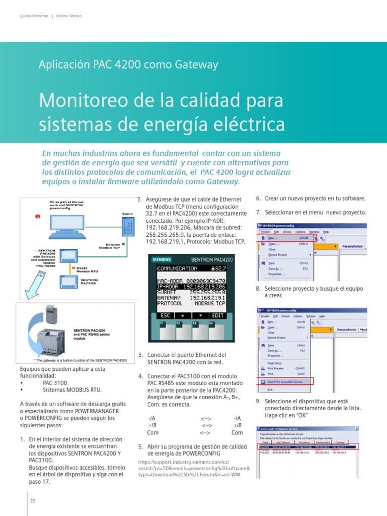 Sentron PAC 4200 Conexion PDF | PDF | Red de computadoras | Redes de ...