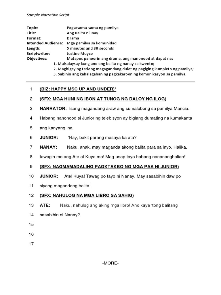 Aralin 2-Sfx Script | PDF