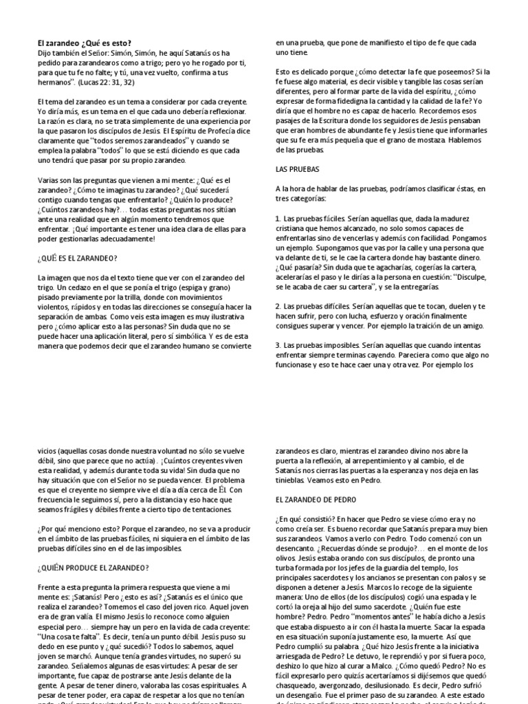 El Zarandeo: Prueba de Fe Cristiana | PDF | Fe | San Pedro