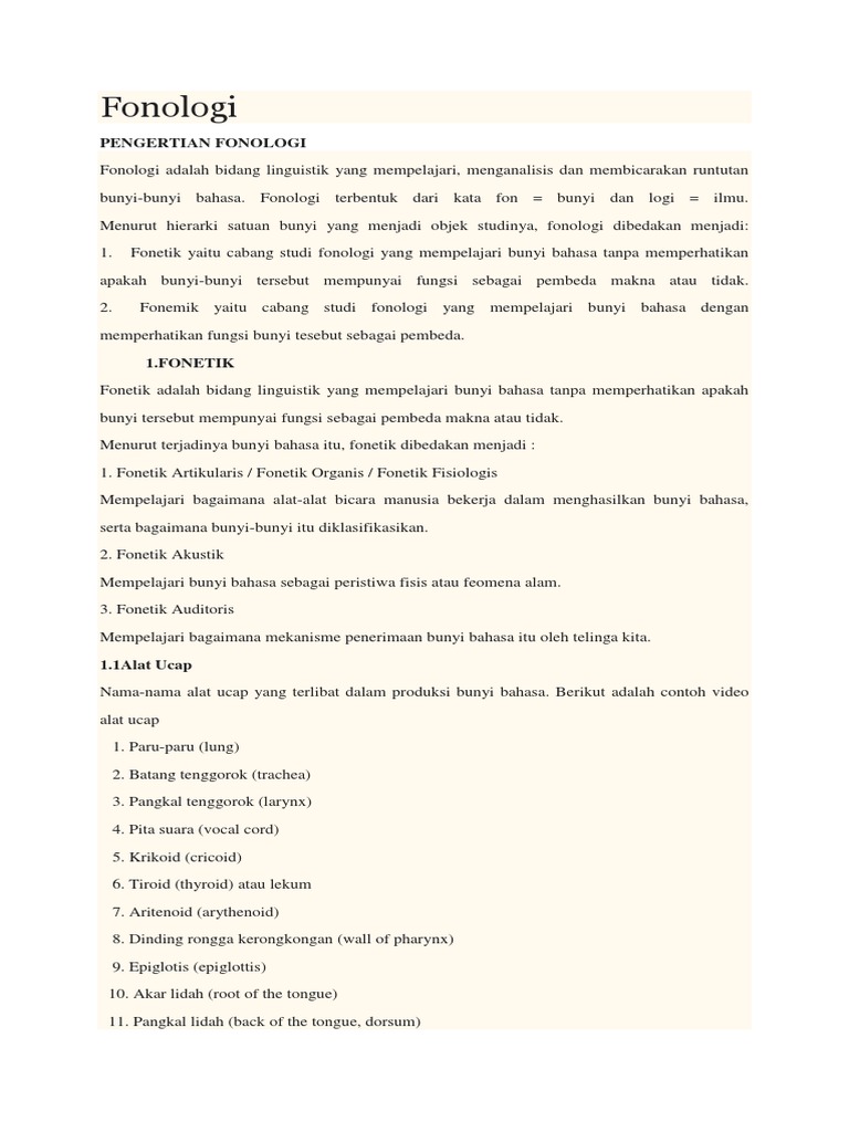 Fonologi | PDF