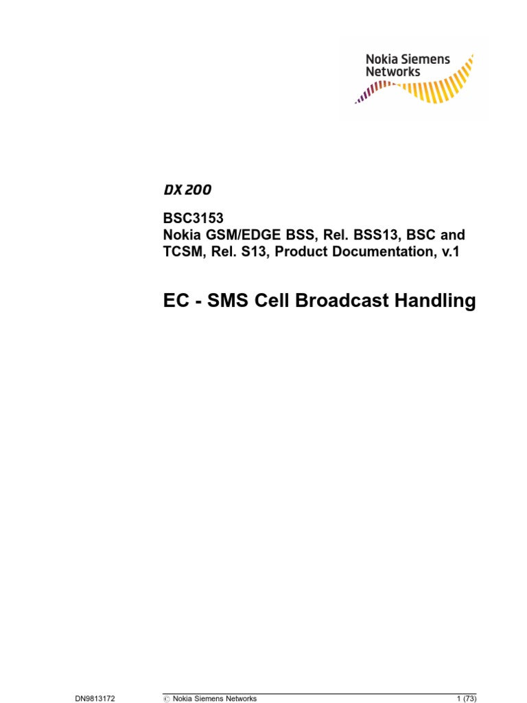EC - SMS Cell Broadcast Handling | PDF