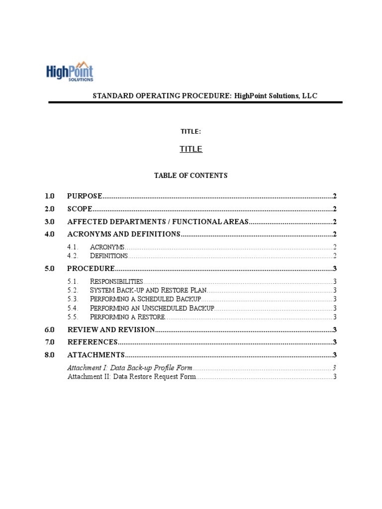 SOP Template | PDF | Computer Data | Information Retrieval