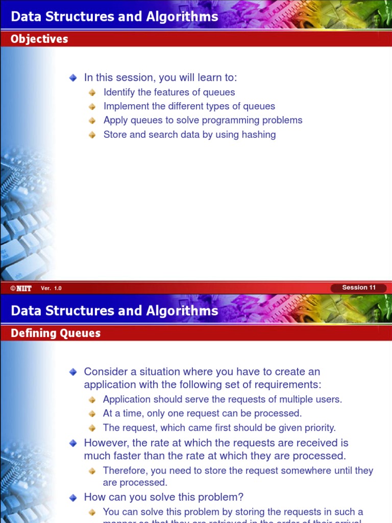 08 Ds And Algorithm Session 11 Pdf Queue Abstract Data Type Array Data Structure