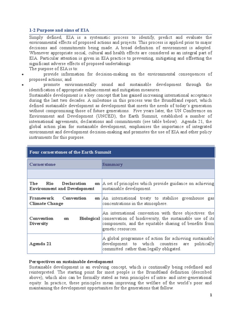 EIA - Purpose and Aims | PDF | Environmental Impact Assessment ...