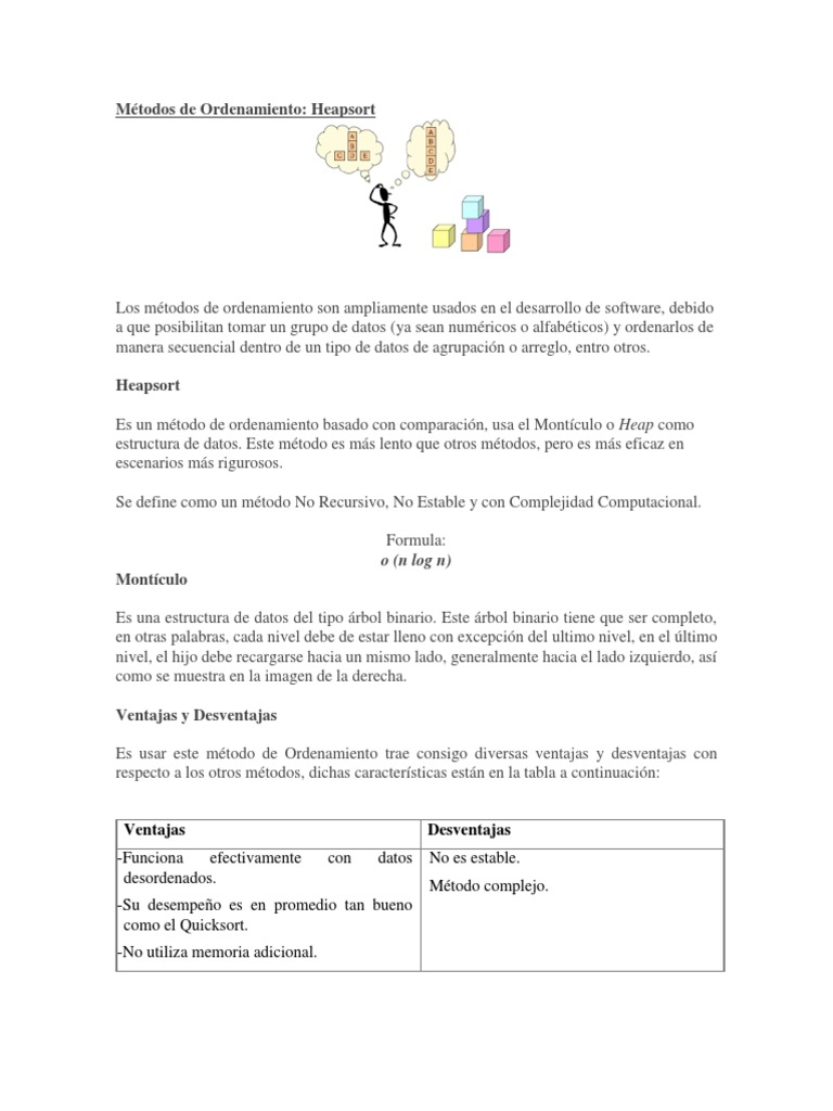 Métodos De Ordenamiento Pdf Algoritmos Y Estructuras De Datos Áreas De Informática