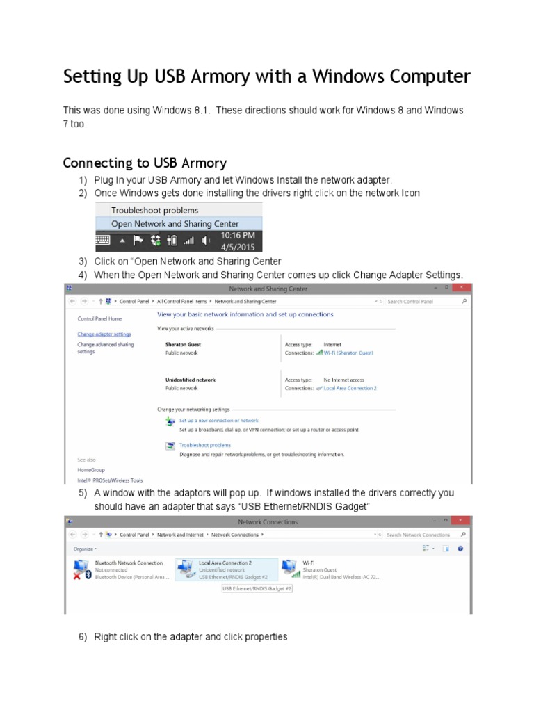 Setting Up Usb Armory With A Windows Computer | PDF | Ip Address | Computer Network