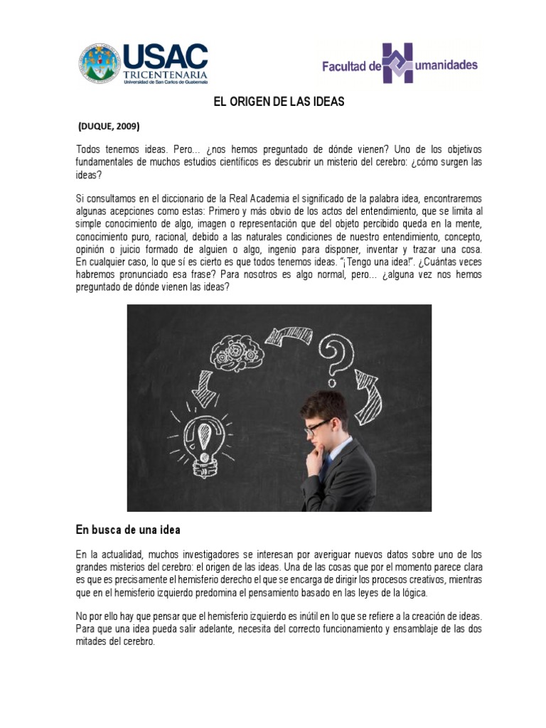 El Origen de Las Ideas | PDF | Verdad | Materialismo