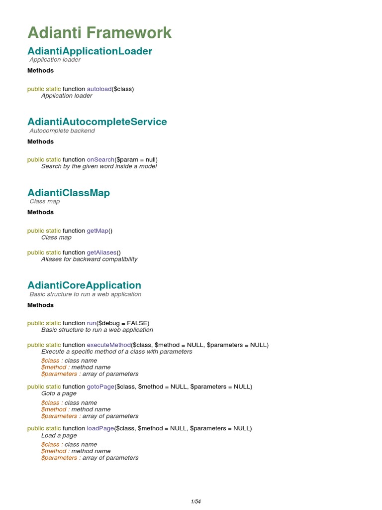 Adianti Framework | PDF | Method (Computer Programming) | Constructor (Object Oriented Programming)