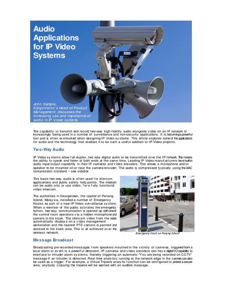 Audio Applications in IP Video Systems | PDF | Storage Media | Digital ...