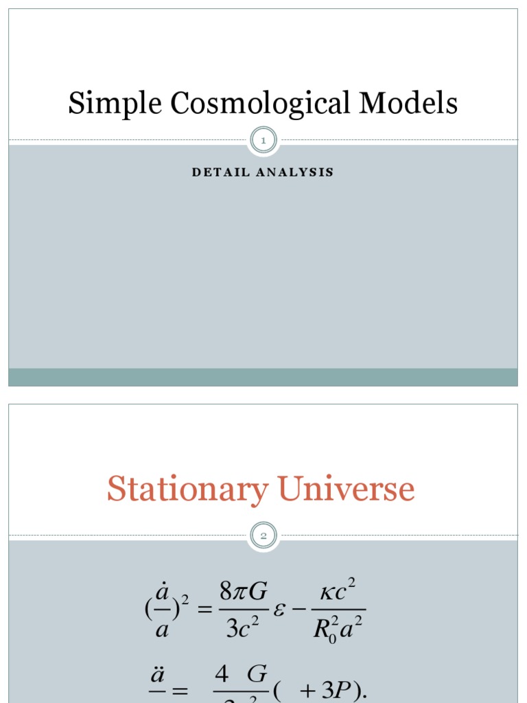 Simple Cosmological Models: Detail Analysis | PDF | Dark Energy | Universe