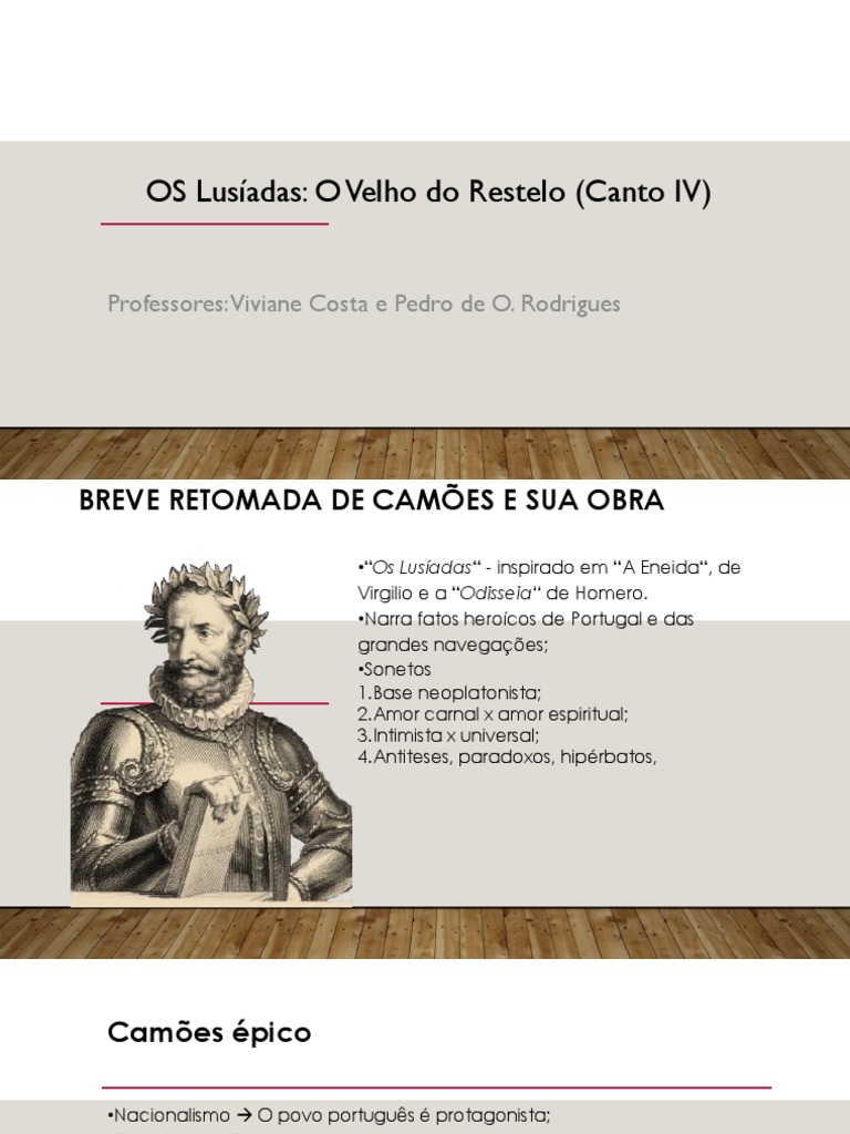 Análise do episódio do Velho do Restelo no Canto IV de Os Lusíadas ...