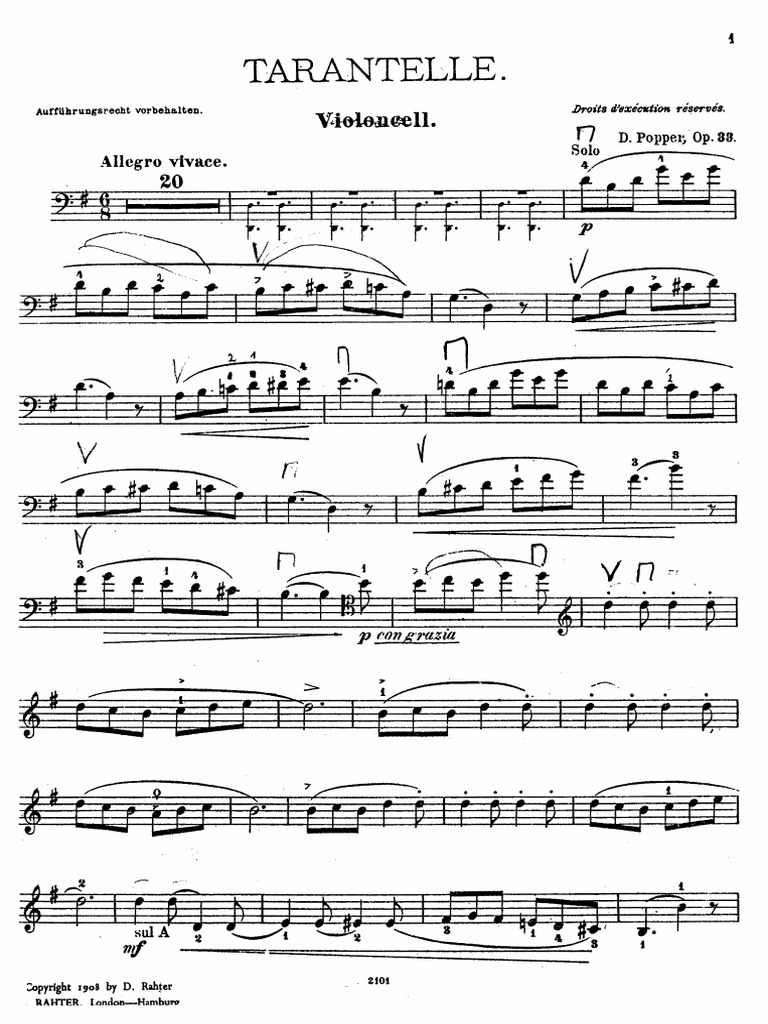 Popper Tarantella Cello | PDF