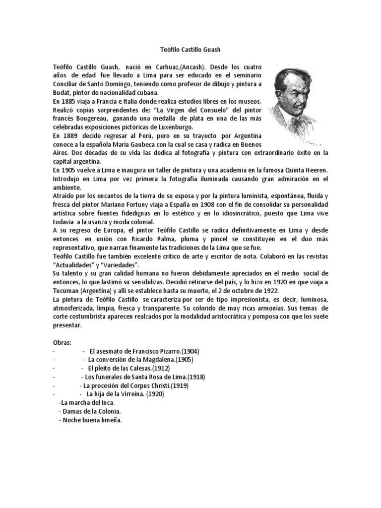 Teófilo Castillo Guash | PDF | Pinturas | Artes (general)