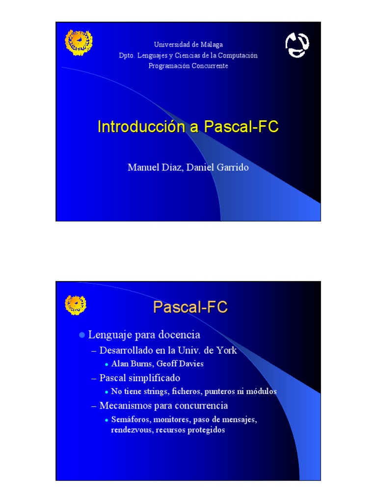 Introducción al lenguaje Pascal-FC para programación concurrente | PDF ...
