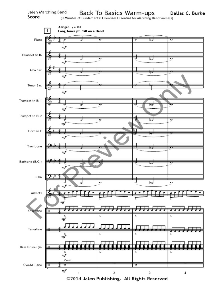 Warmups Marching Band PDF | PDF | Saxophone | Brass Instruments