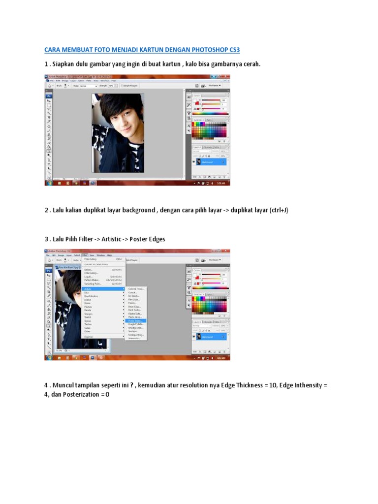 Cara Membuat Foto Menjadi Kartun Dengan Photoshop Cs3 | PDF