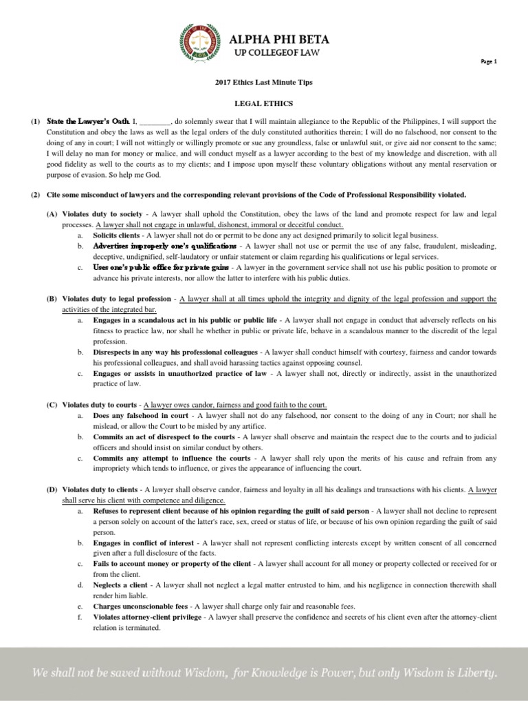 Legal Ethics and Practice Guide | PDF | Practice Of Law | Lawyer