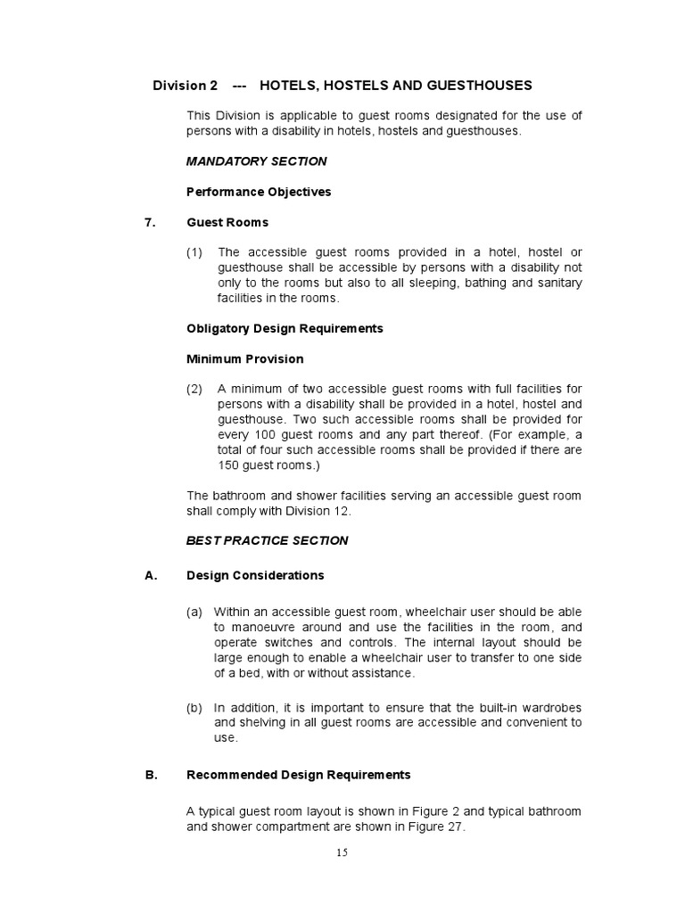 Division 2 - Hotels, Hostels and Guesthouses: Performance Objectives 7 ...